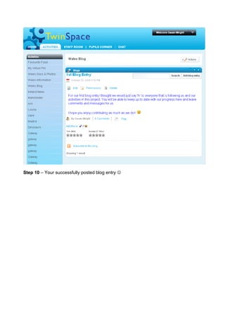 eTwinning New Twinspace - How To Add A Blog | DOC