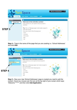 eTwinning New Twinspace - How To Add Documents | DOC
