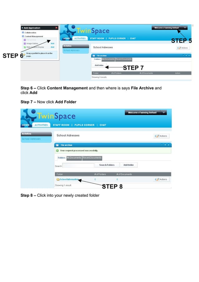 eTwinning New Twinspace - How To Add Documents | DOC