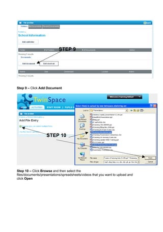 eTwinning New Twinspace - How To Add Documents | DOC