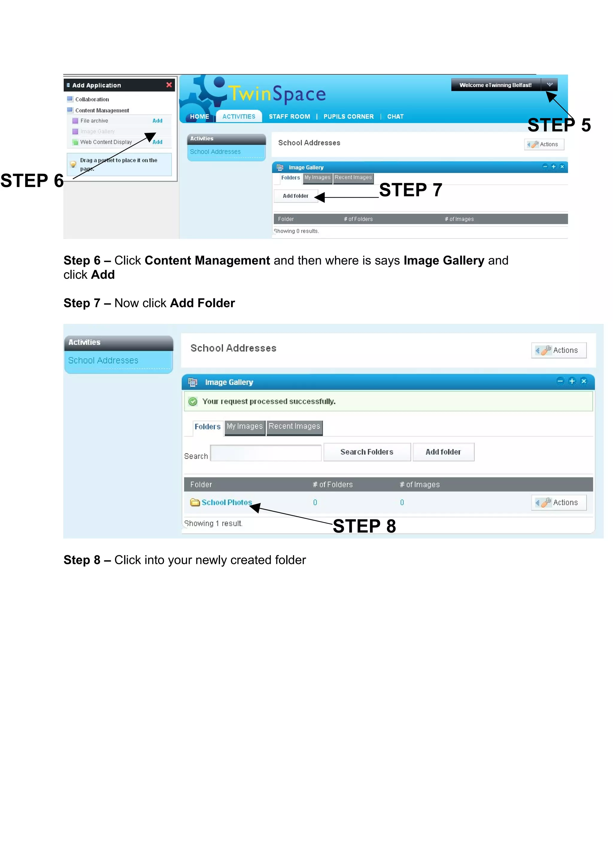 eTwinning New Twinspace - How To Add Photos | DOC