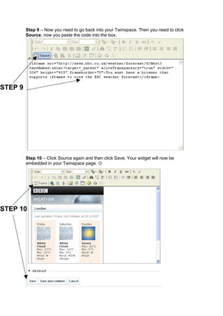 eTwinning New Twinspace - How To Add Widgets To Your Twinspace | DOC | Computing | Technology ...