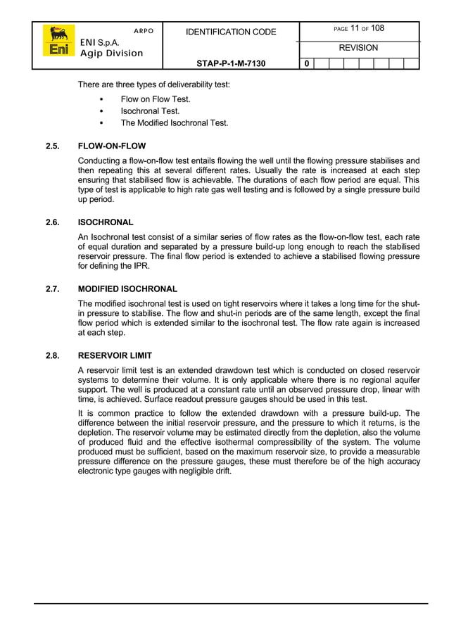 Well test-procedures-manual | PDF
