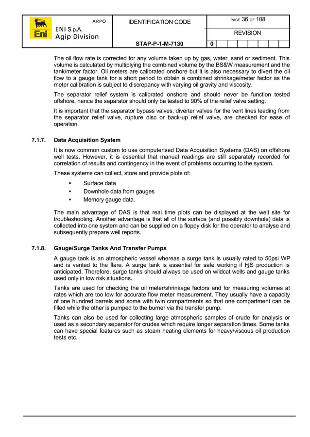 Well test-procedures-manual | PDF