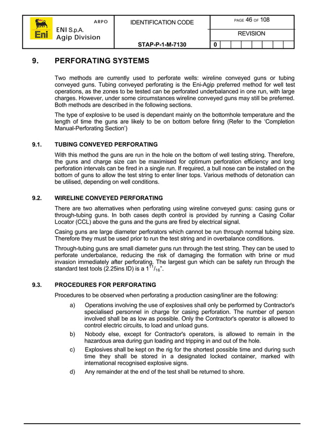 Well test-procedures-manual | PDF