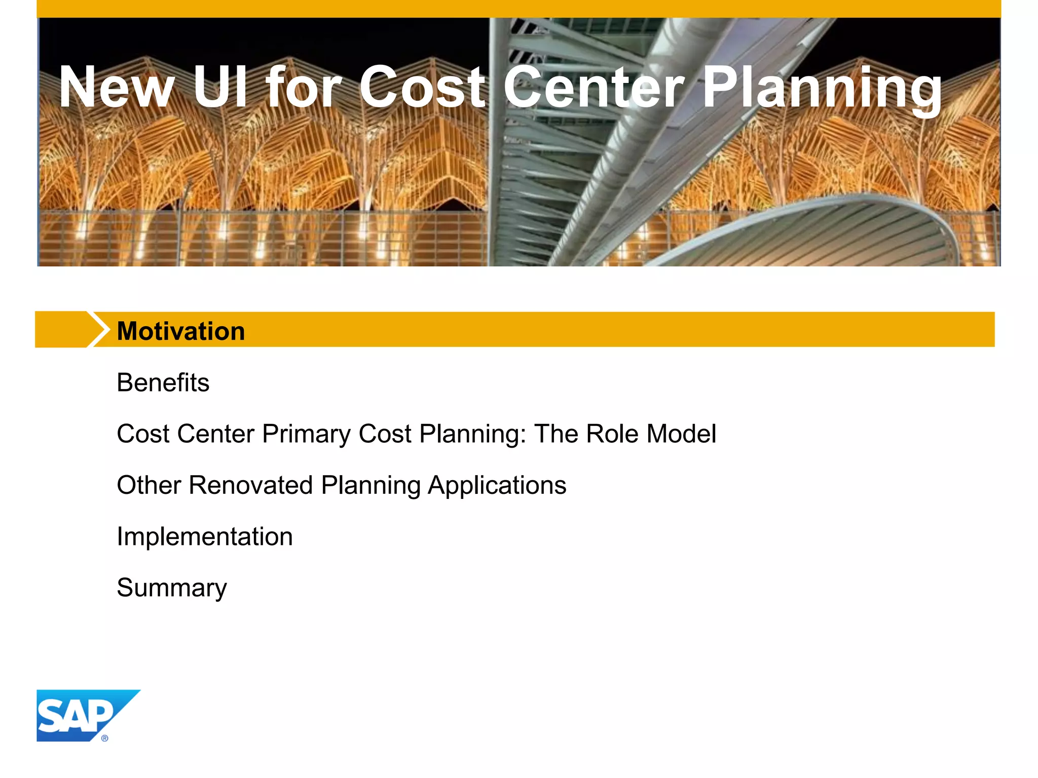 New UI for Cost Center Planning | PDF