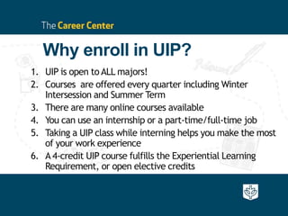 University Internship Program (UIP) Orientation | PPTX