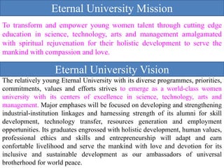 Eternal University, Baru Sahib H.P PPT admissions | PPT