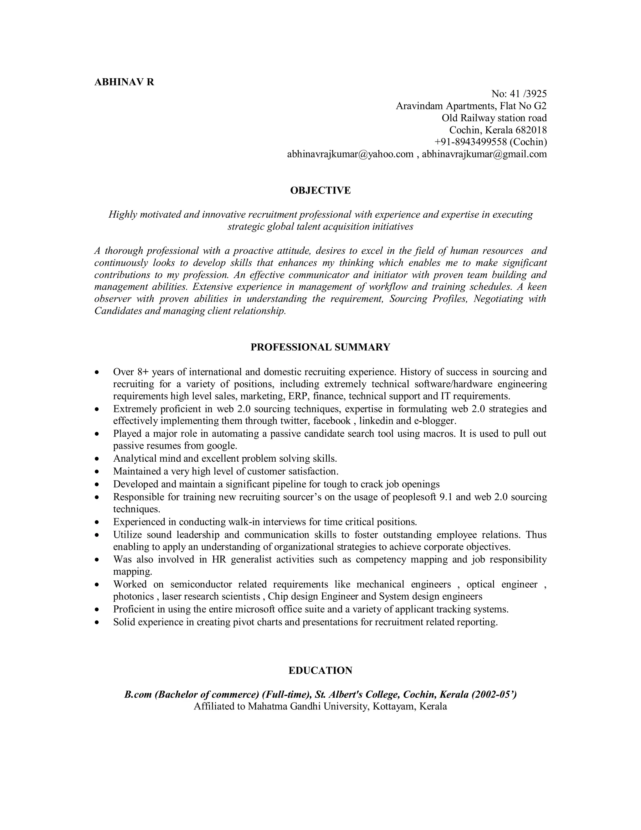 New Updated Resume - Abhinav Rajkumar | PDF