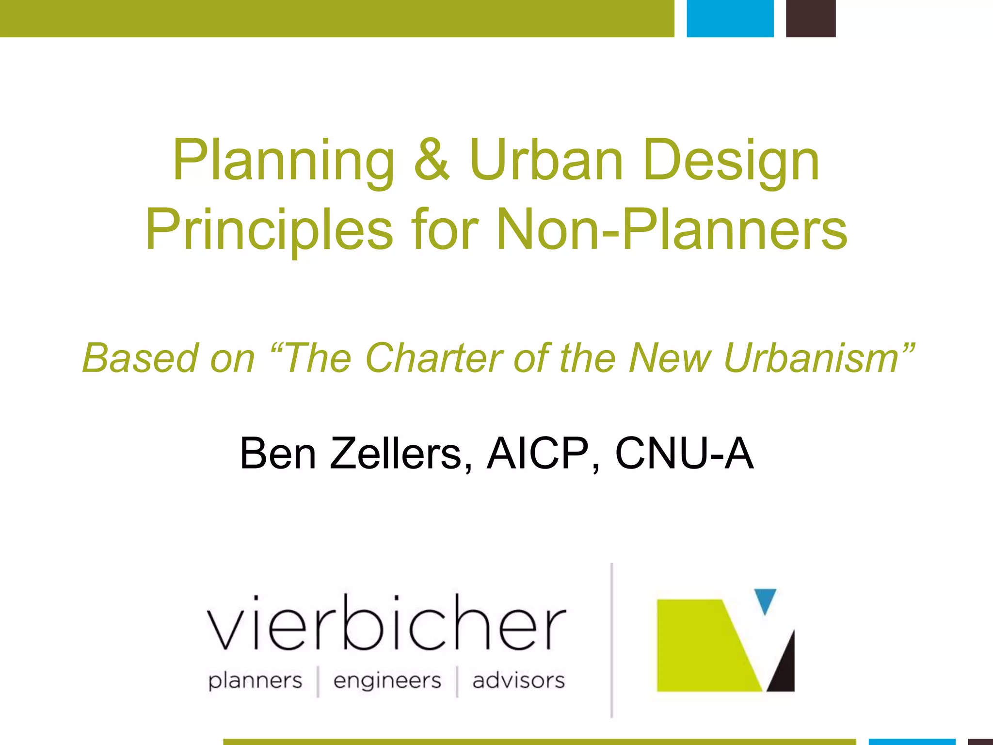 Planning & Urban Design Principles for Non-Planners | PPTX