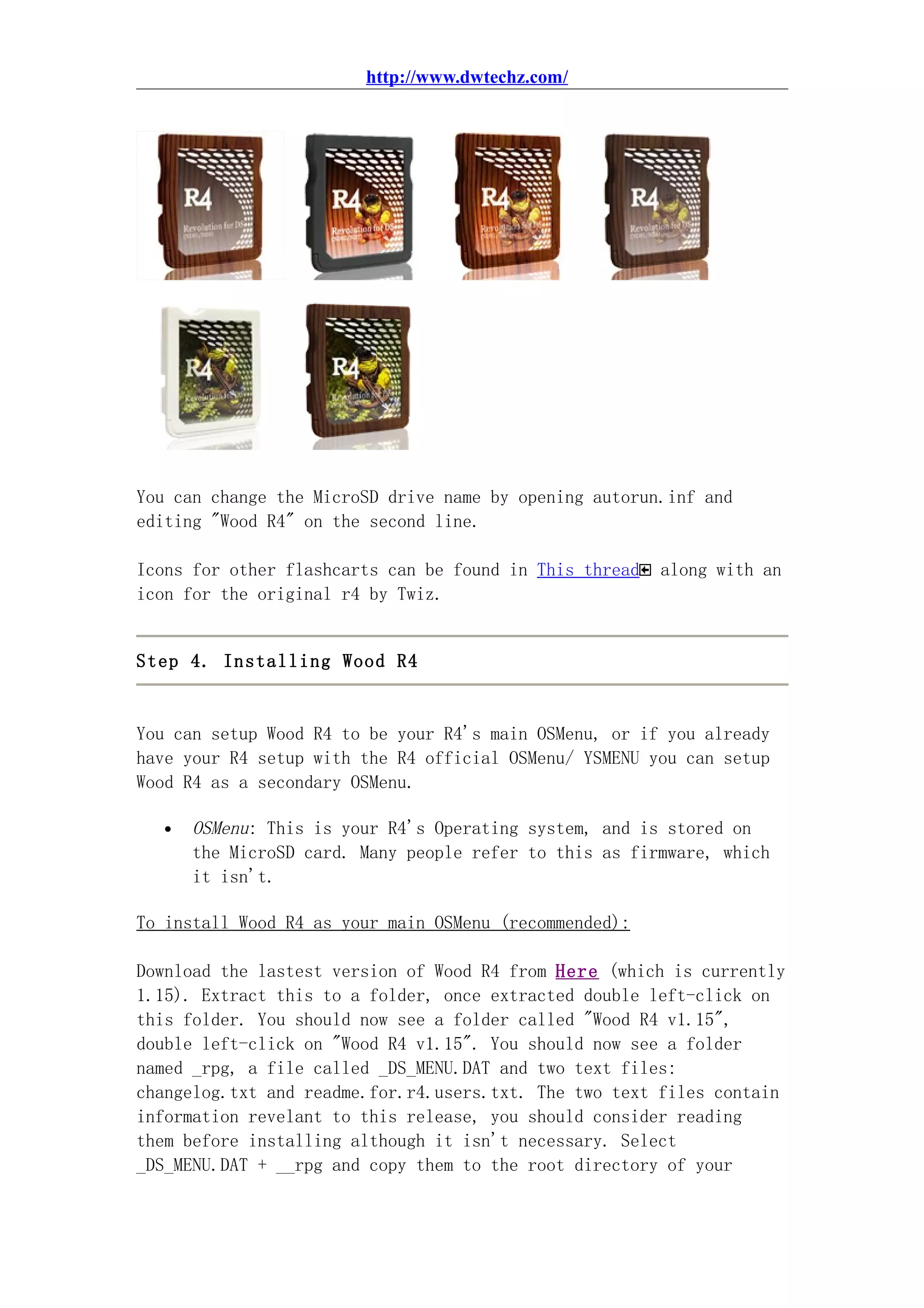 New users guide to setting up wood r4 | PDF