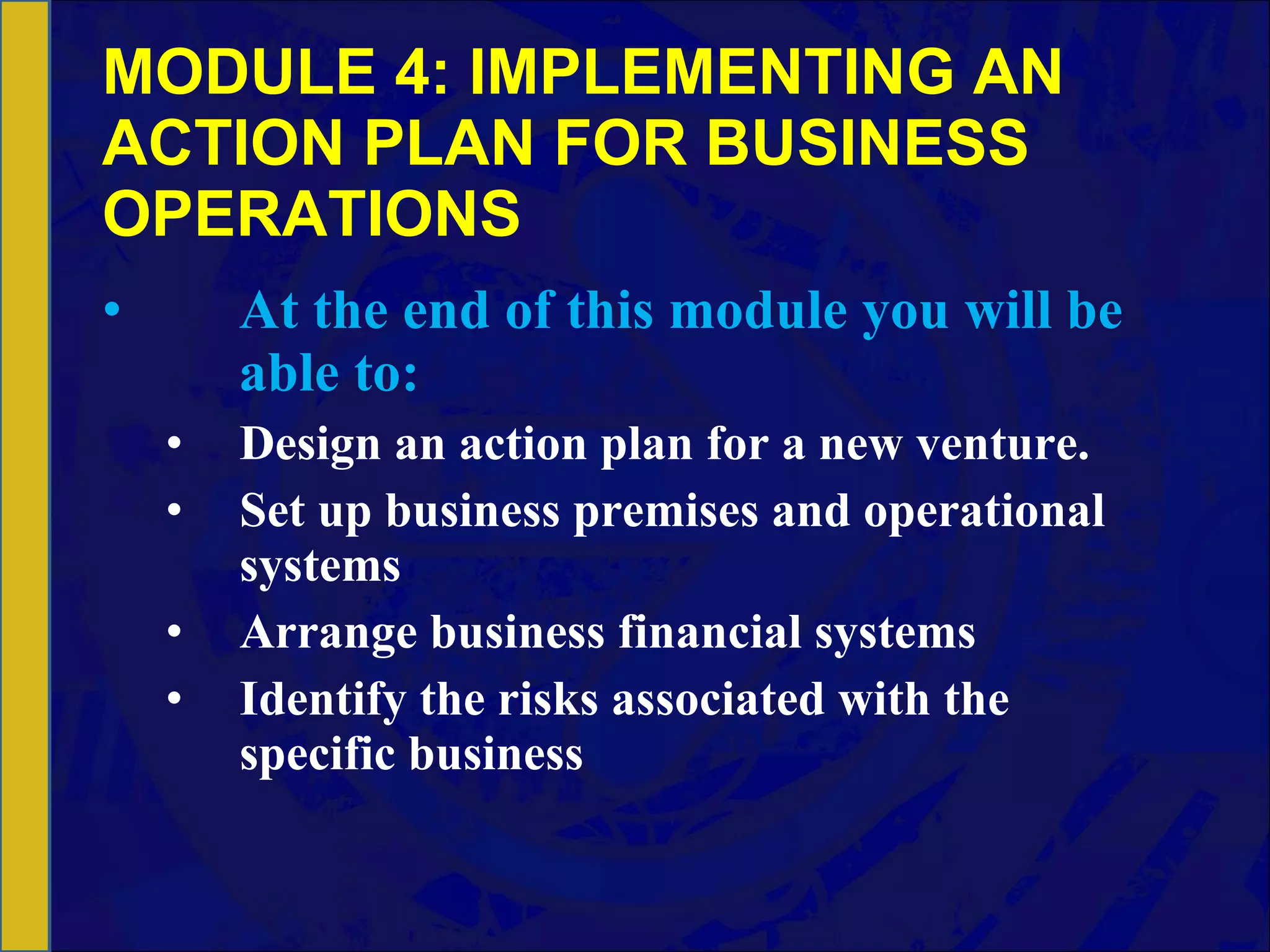 NCV 3 New Venture Creation Hands-On Support Slide Show - Module 4 | PPT