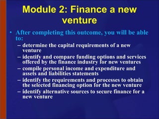 NCV 4 New Venture Creation Hands-On Support Slide Show - Module 2 | PPT