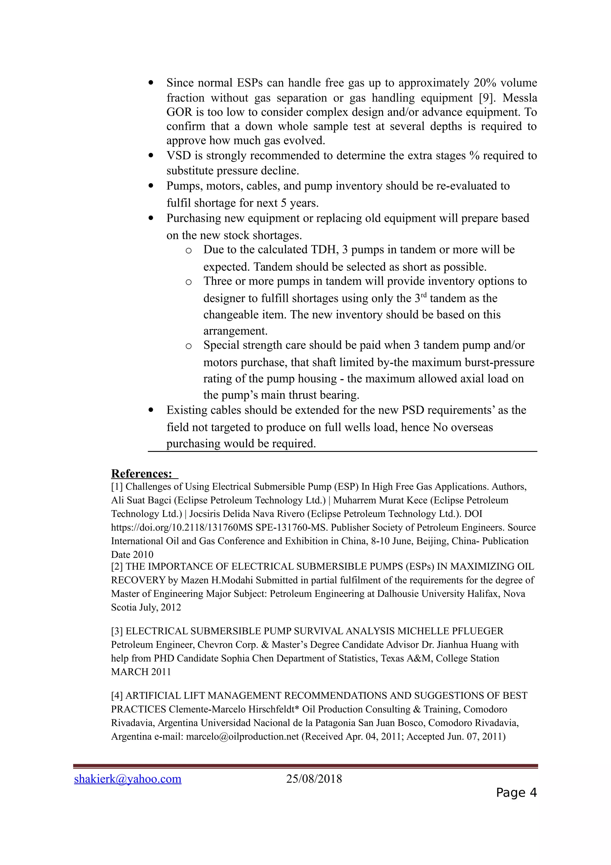 ESP in Messla Field | PDF