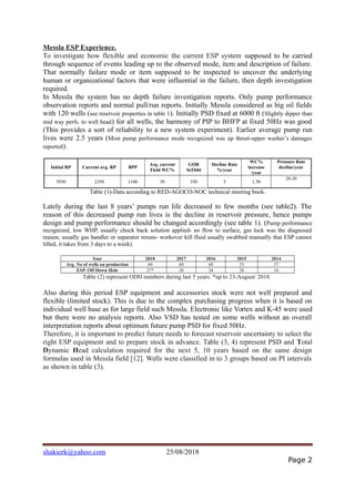 ESP in Messla Field | PDF