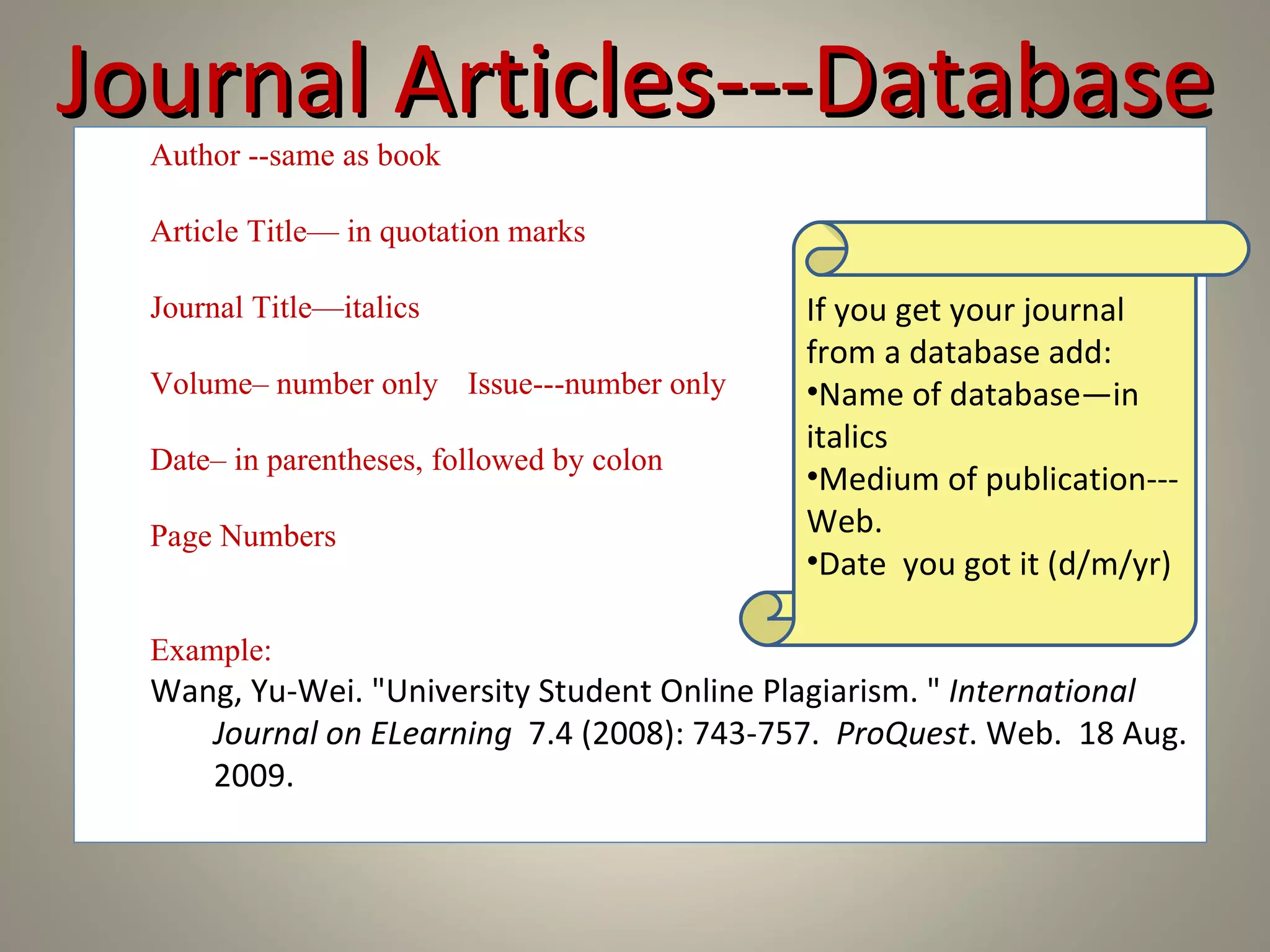 A practical guide to MLA style | PPT
