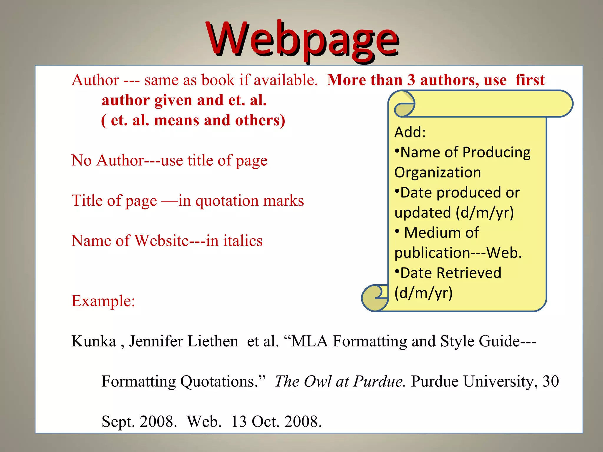 A practical guide to MLA style | PPT