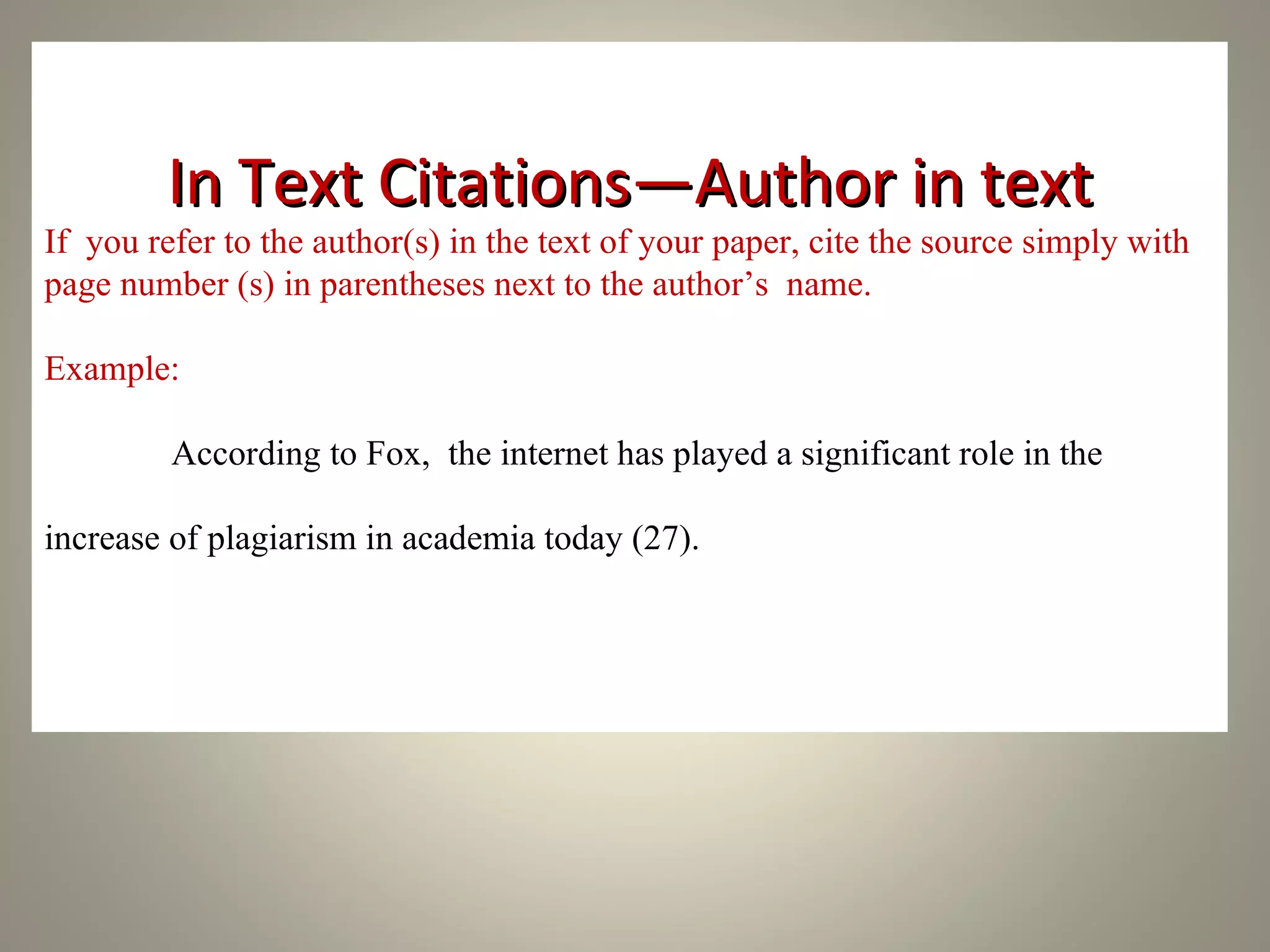 A practical guide to MLA style | PPT