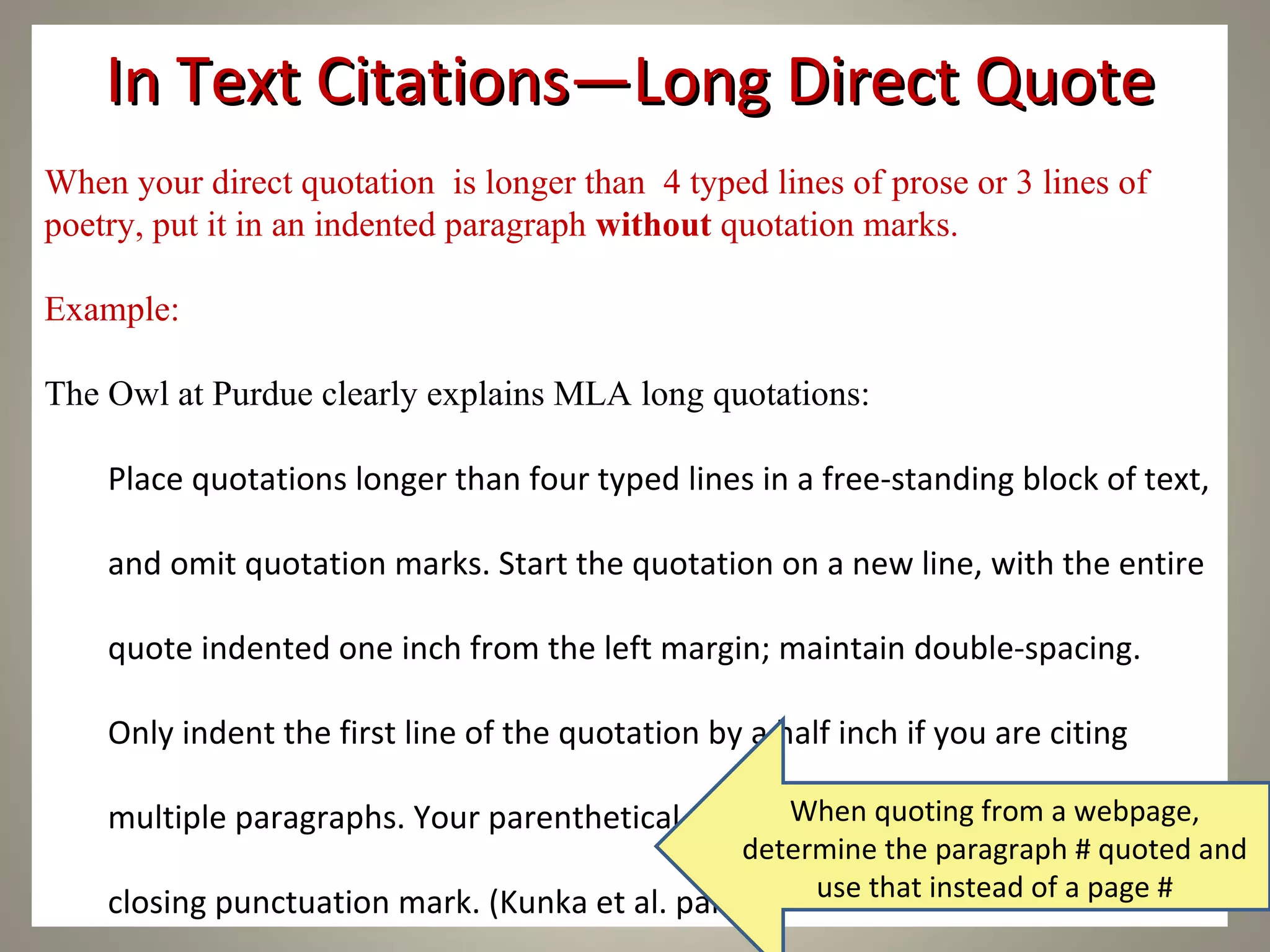 A practical guide to MLA style | PPT