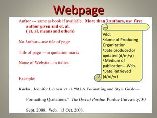 A practical guide to MLA style | PPT