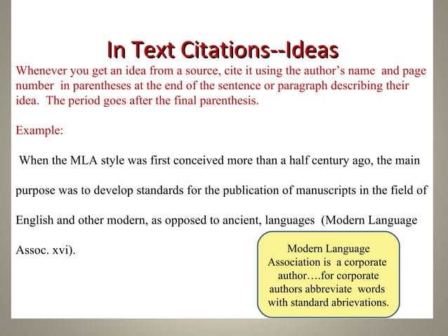 A practical guide to MLA style | PPT