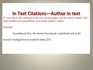 A practical guide to MLA style | PPT