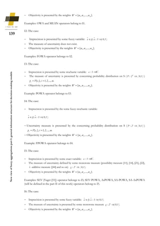 New view of fuzzy aggregations. part I: general information structure for decision-making models ...