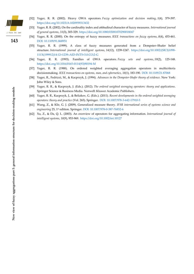 New view of fuzzy aggregations. part I: general information structure for decision-making models ...