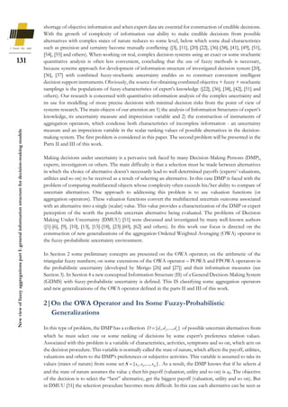 New view of fuzzy aggregations. part I: general information structure for decision-making models ...