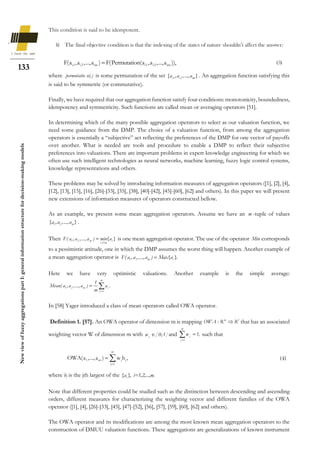 New view of fuzzy aggregations. part I: general information structure for decision-making models ...