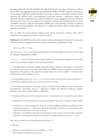 New view of fuzzy aggregations. part I: general information structure for decision-making models ...