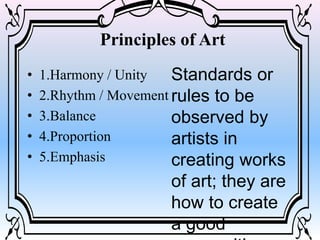 humanities principle of visual art | PPTX