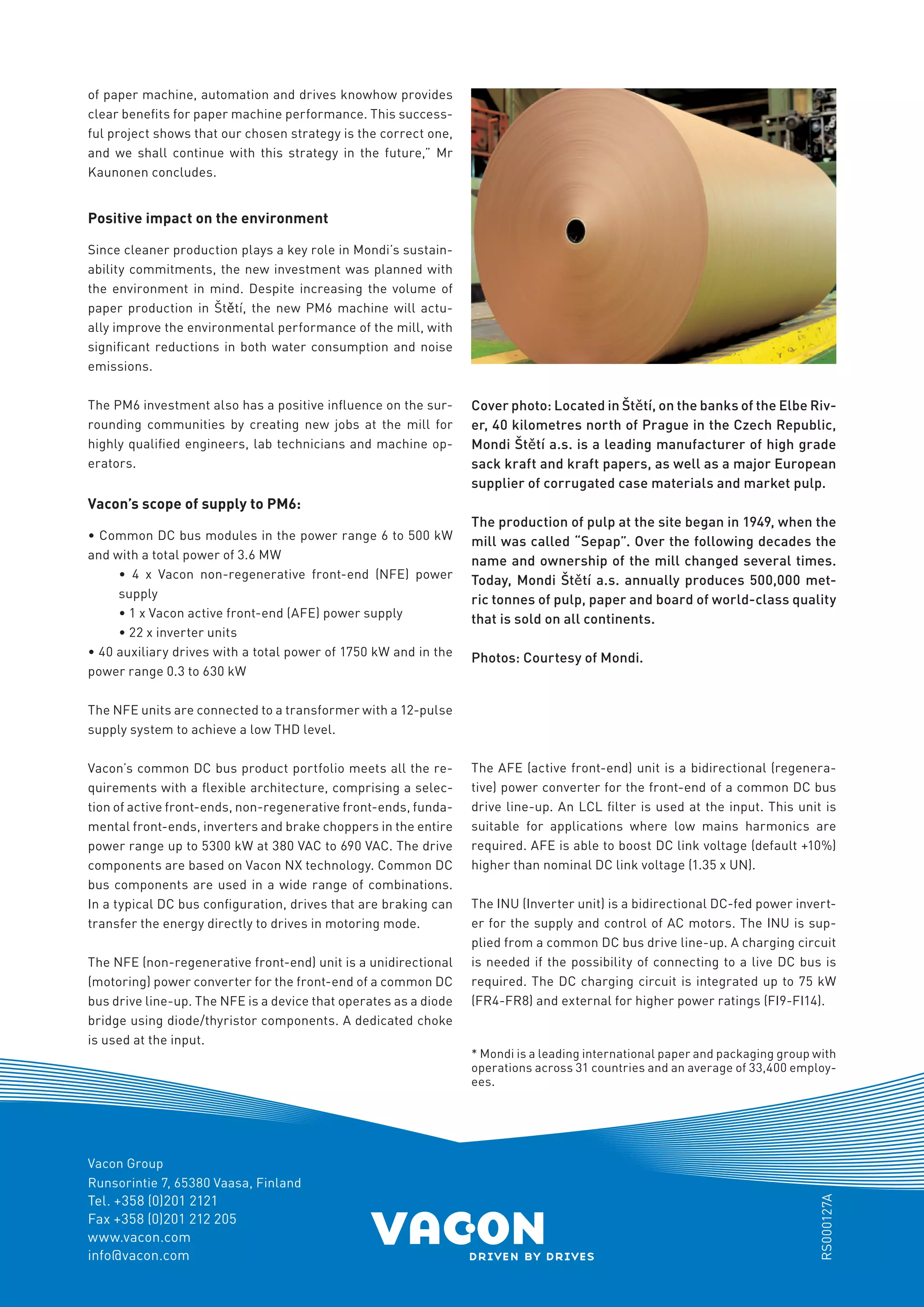 New voith paper machine rolling smoothly at Mondi Štetí | PDF