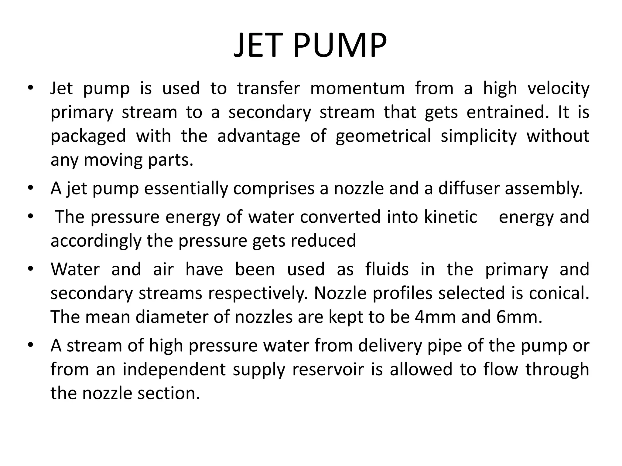 Presentation on JET PUMP | PPTX