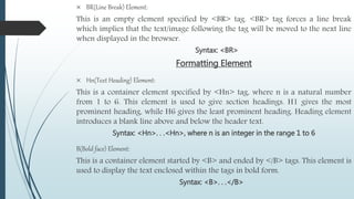 Web Application and HTML Summary | PPTX