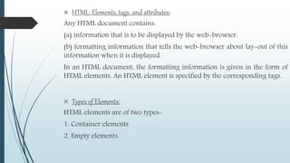 Web Application and HTML Summary | PPTX