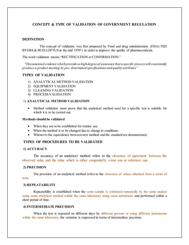 CONCEPT & TYPE OF VALIDATION OF GOVERNMENT REGULATION | DOCX