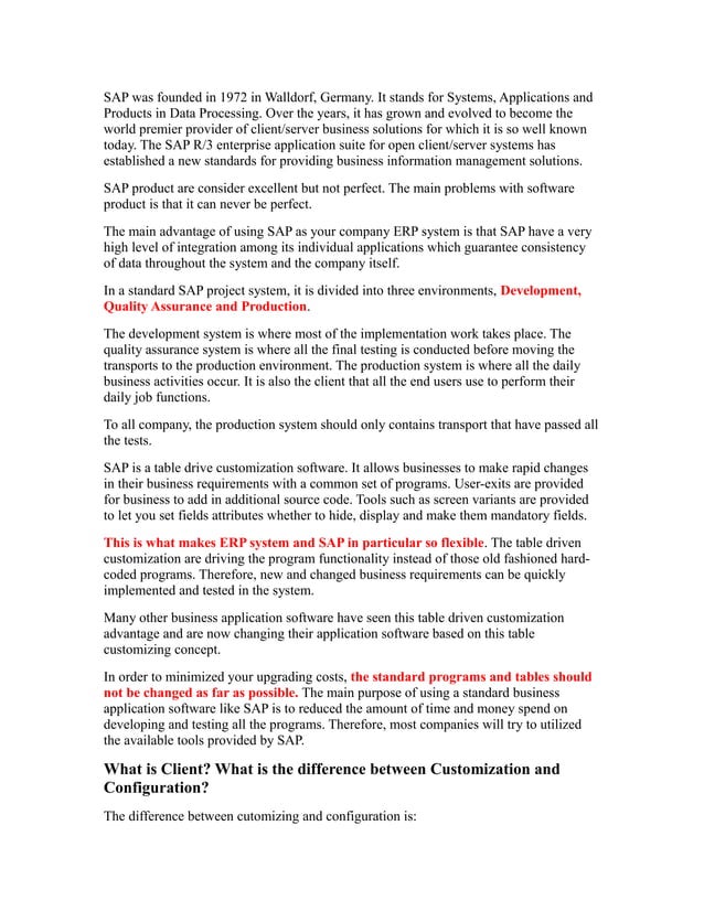 sap introduction | PDF