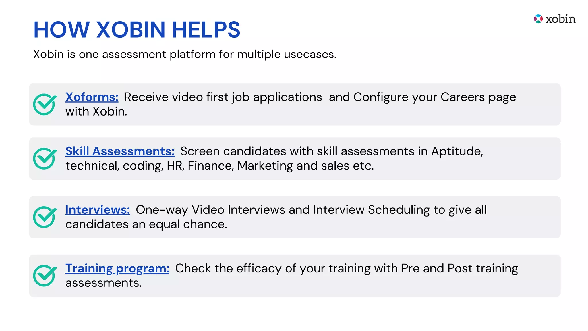 Xobin Assessment for Hiring Talents | PDF