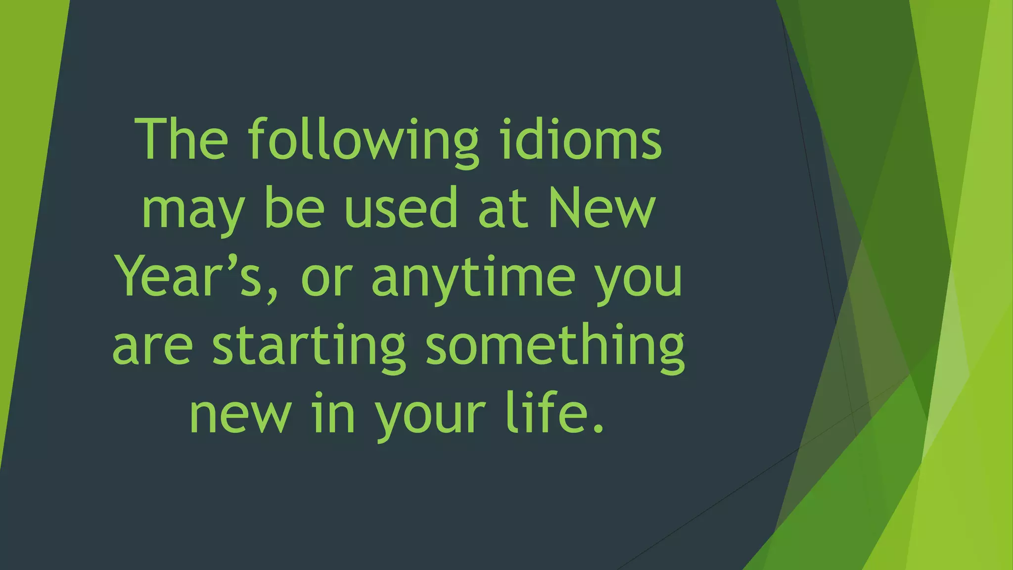 New year idioms | PPT
