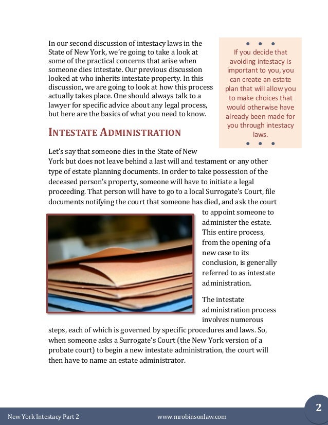 New York Intestacy (Part2)