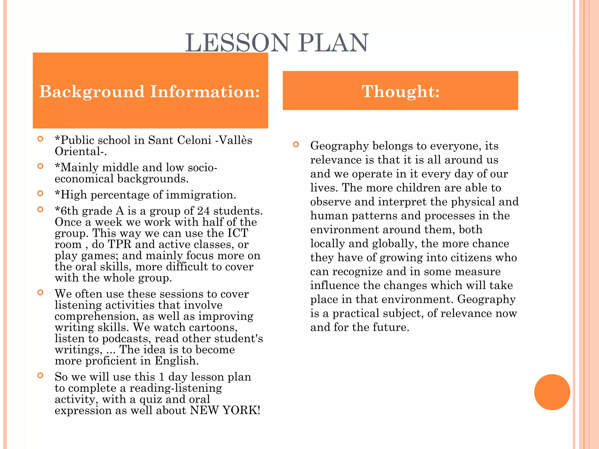 New york, new york lesson plan | PPT