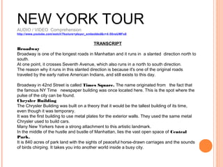 New york, new york lesson plan | PPT