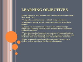 New york, new york lesson plan | PPT