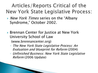 New york state legislative history | PPTX