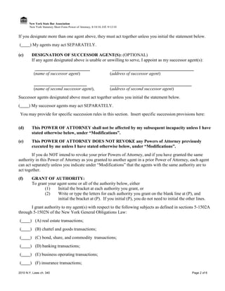 New York State Power of Attorney For Incarcerated Defendants | PDF