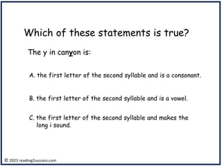 Y as a consonant and y as a vowel | PDF