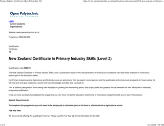 New zealand certificate in primary industry skills (level 2) open ...
