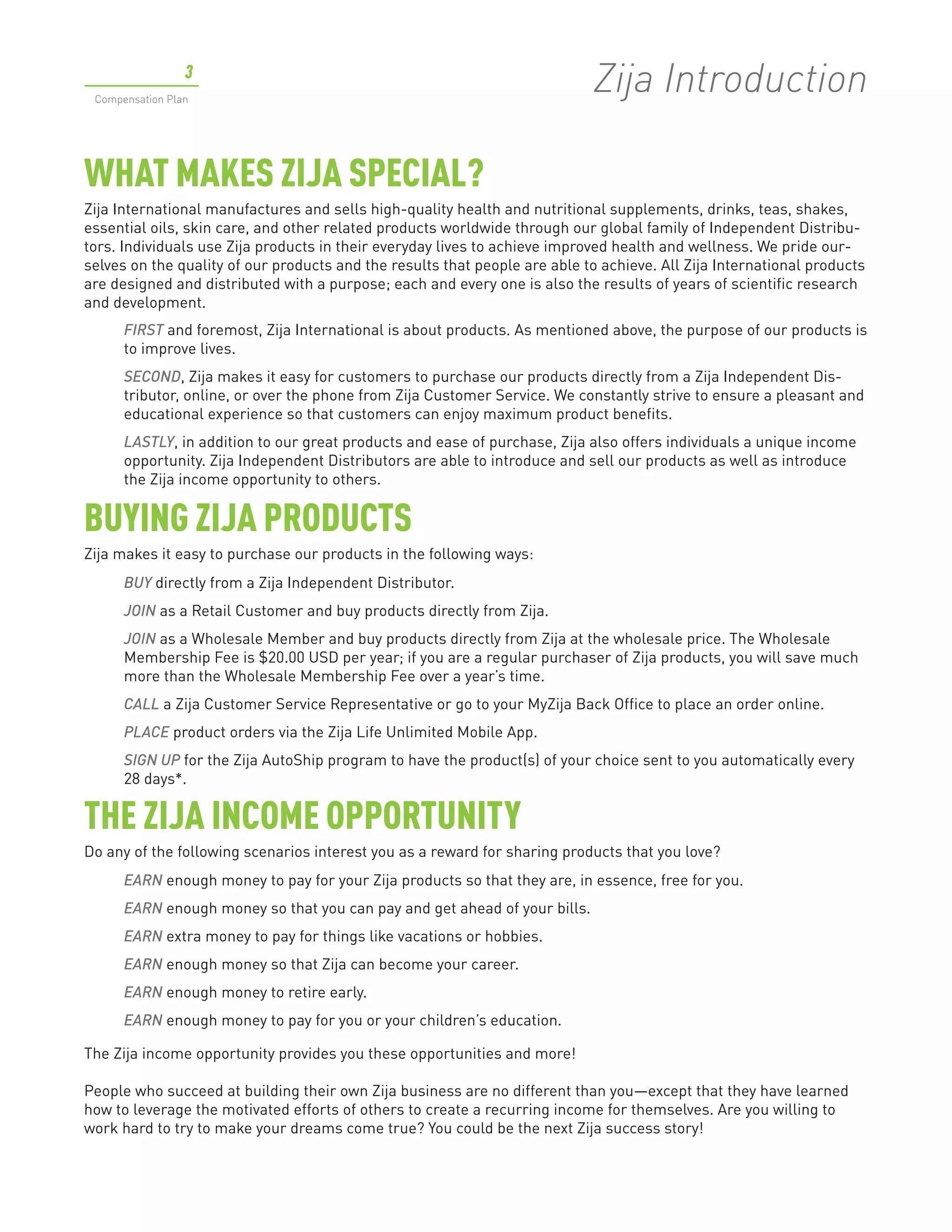 New zija compensation plan | PDF