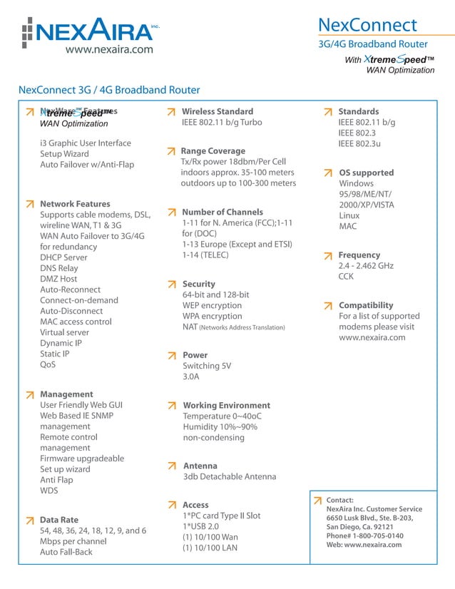 NexAira Consumer Class 3G/4G Wireless Broadband Router (Quantum ...